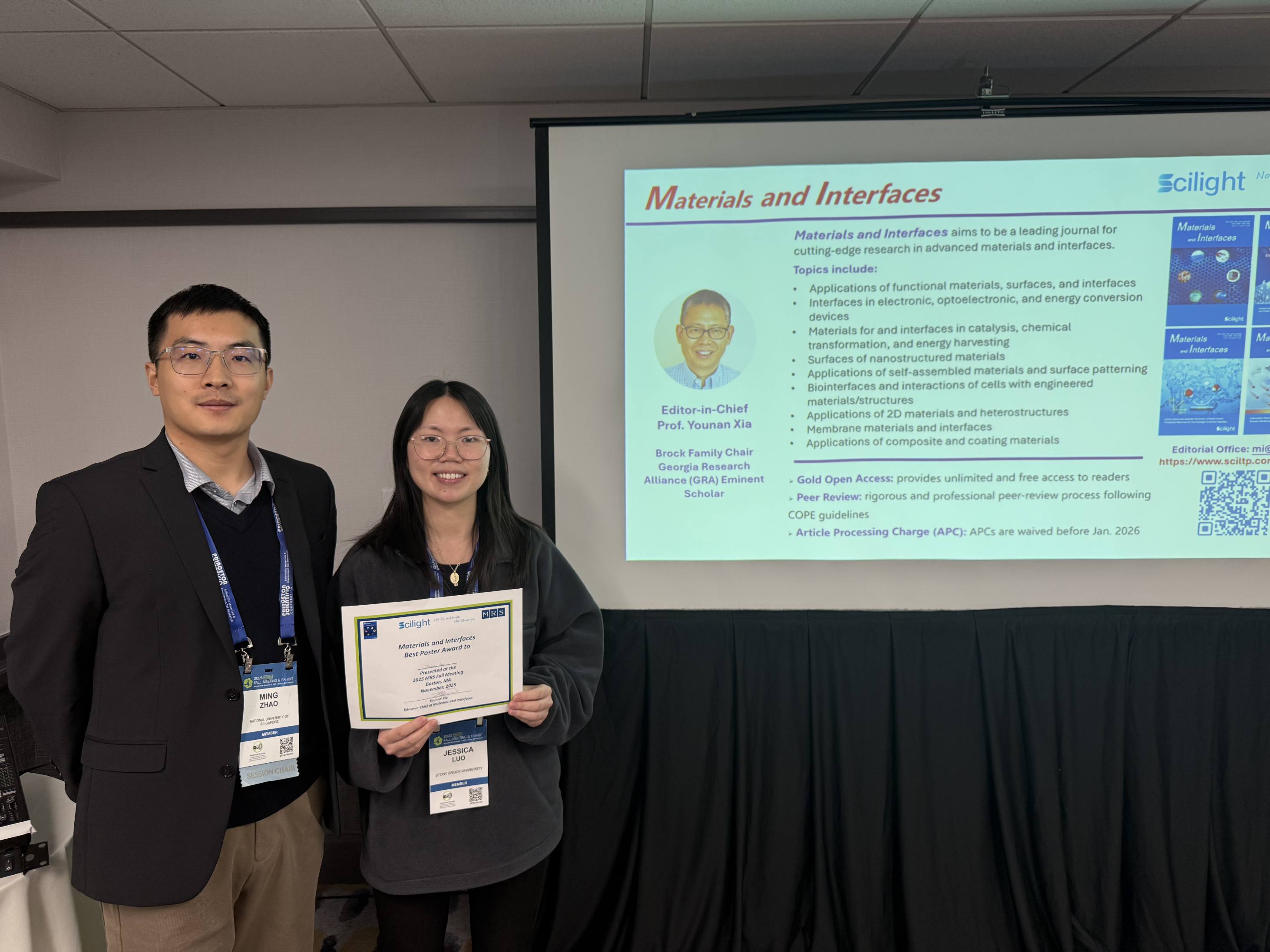 Materials and Interfaces Announces Outstanding Presentations by Young ...